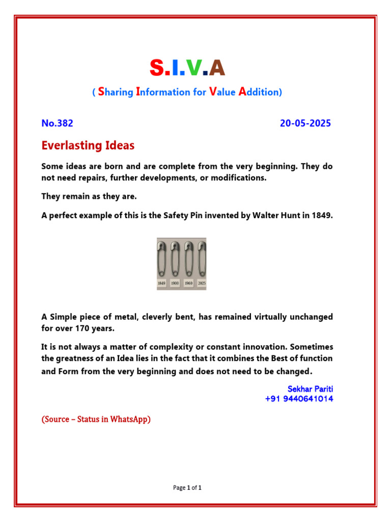 SIVA - 382 - Everlasting Ideas | PDF