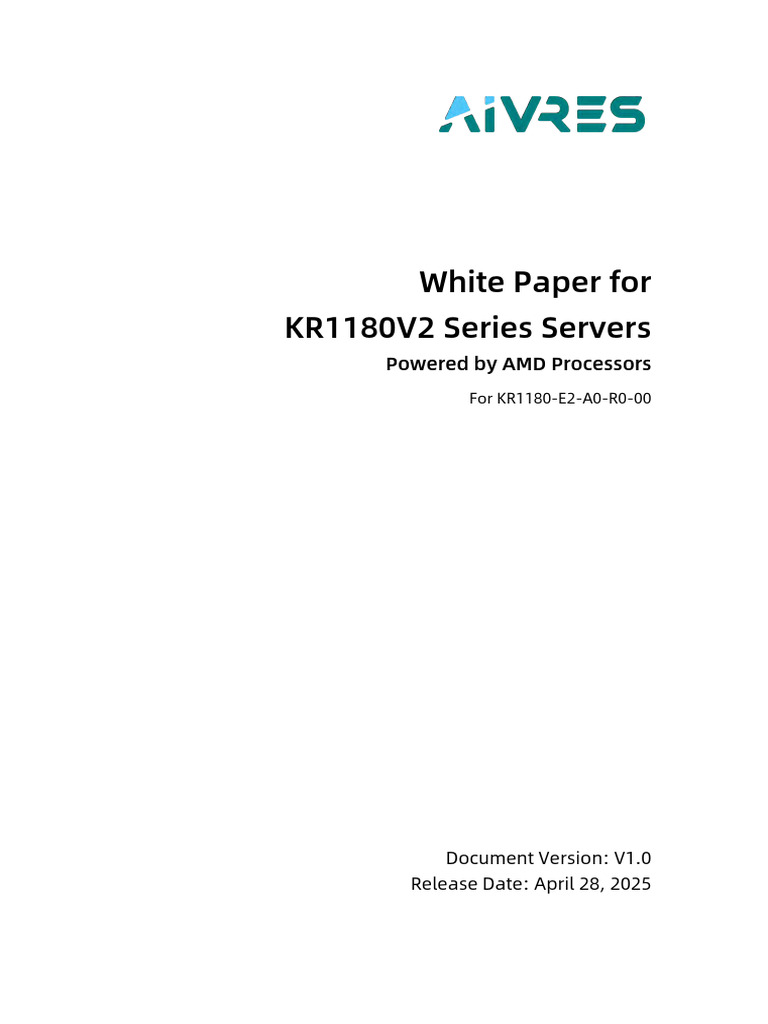 Aivres White Paper KR1180 E2 v1 | PDF | Bios | Solid State Drive
