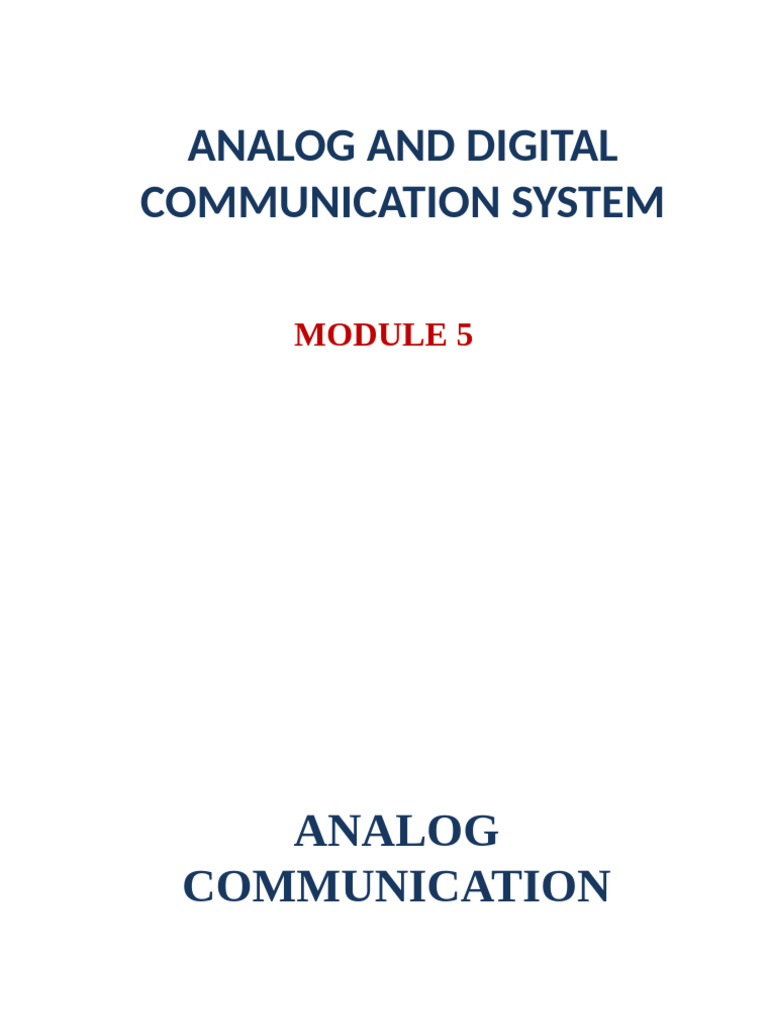 Module 5- Analog & Digital Communication | PDF | Modulation | Duplex (Telecommunications)