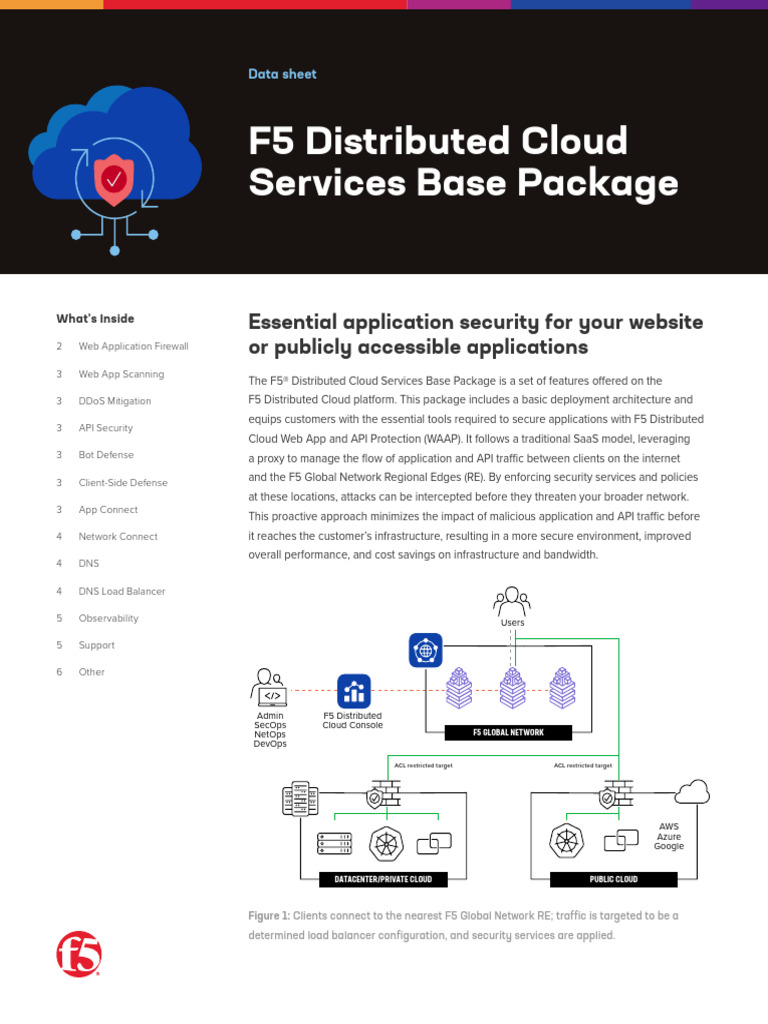 f5 Distributed Cloud Services Base Package | PDF | Denial Of Service Attack | Cloud Computing