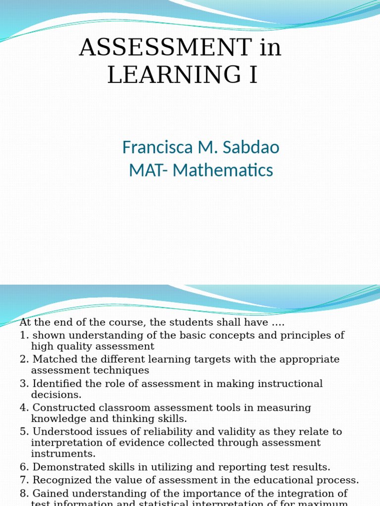 Basic Concepts & Terminologies | PDF | Educational Assessment | Cognition