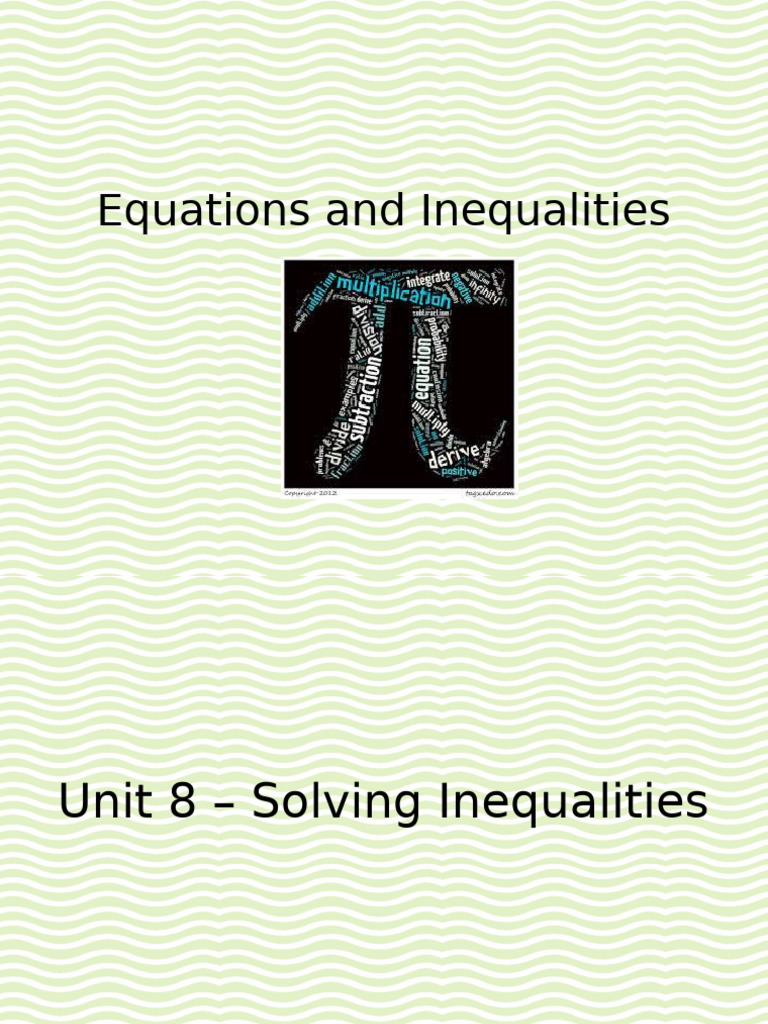 Lesson - Solving Inequalities | PDF | Inequality (Mathematics ...