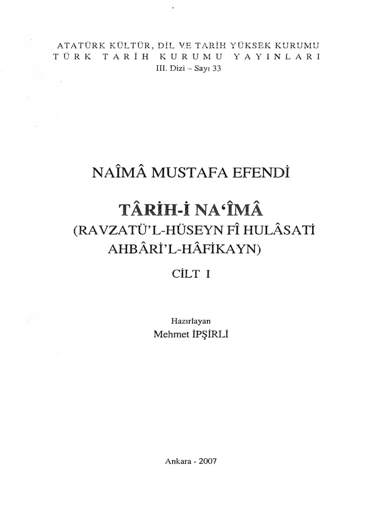 T .A.Rih-İ Na: Naima Mustafa Efendi | PDF