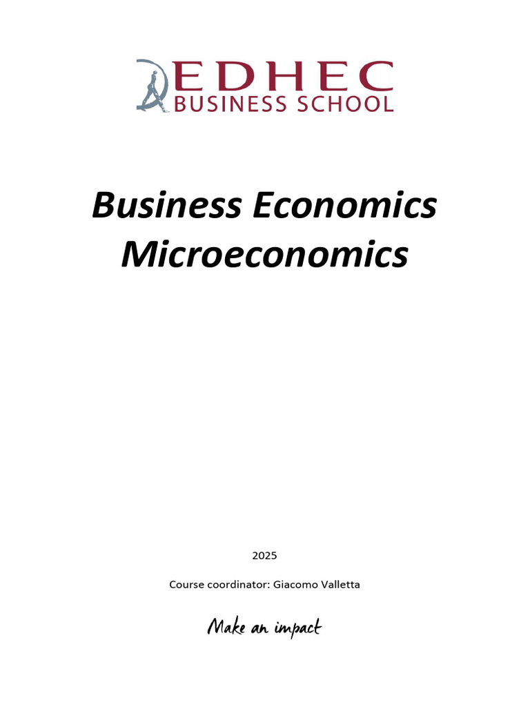 Course Notes_ Business Eco_2025 | PDF | Elasticity (Economics) | Demand