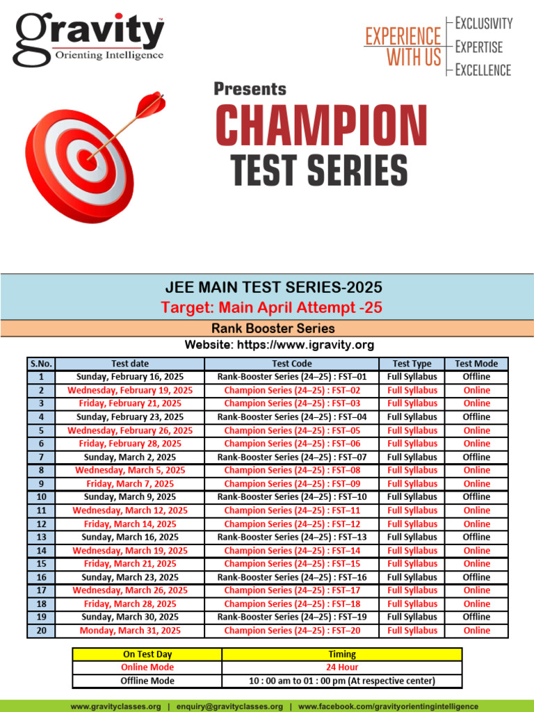 gravity-Champion Test series (2025) | PDF