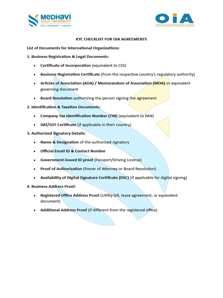 OIA KYC List | PDF