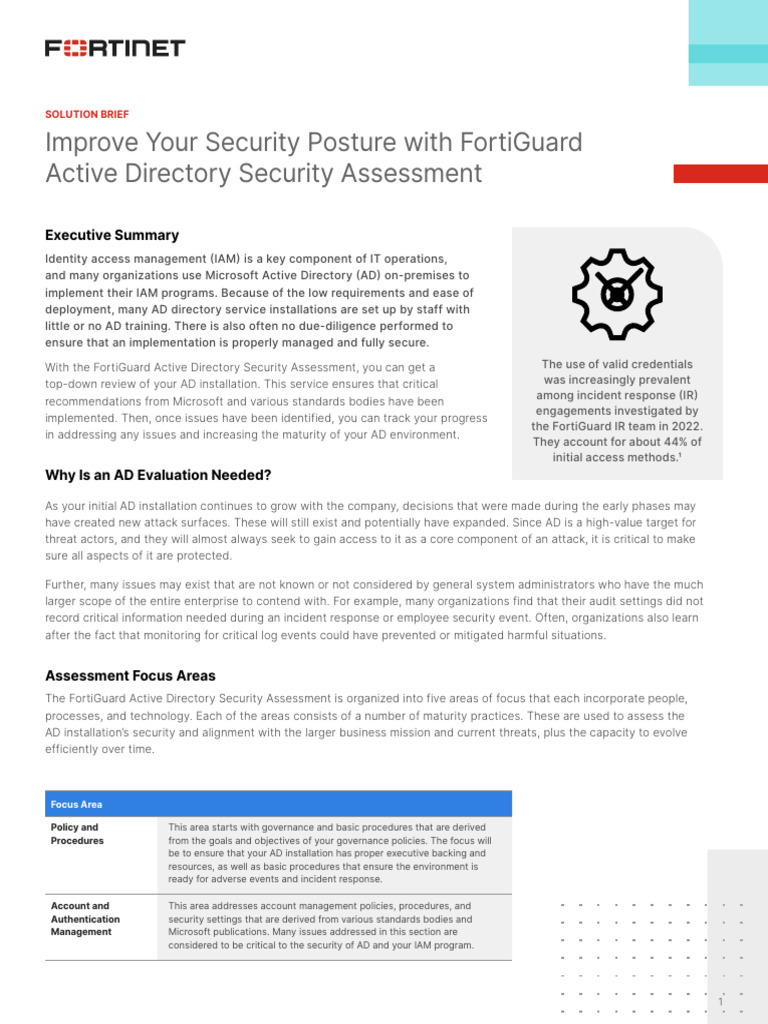 SB Fortinet Active Directory Datasheet | PDF | Computer Security | Security