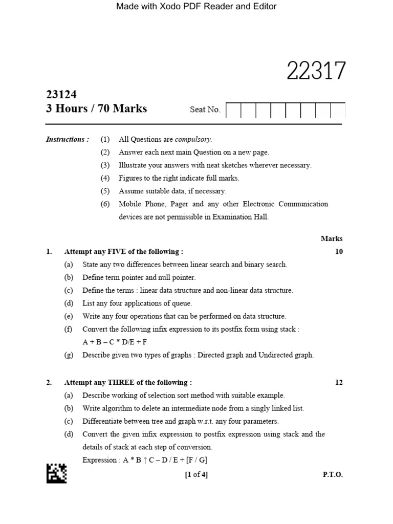 2023 Winter Question Paper (Msbte Study Resources) | PDF | Algorithms And Data Structures ...