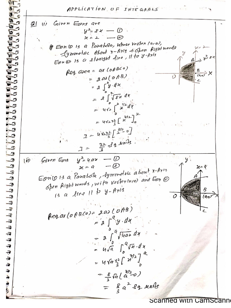 Application of Integral (Soln) | PDF