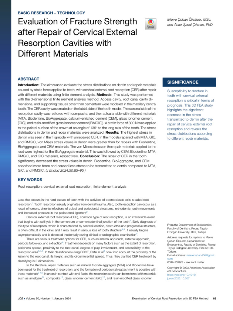 Evaluation of Fracture Strength After Repair of Cervical External ...