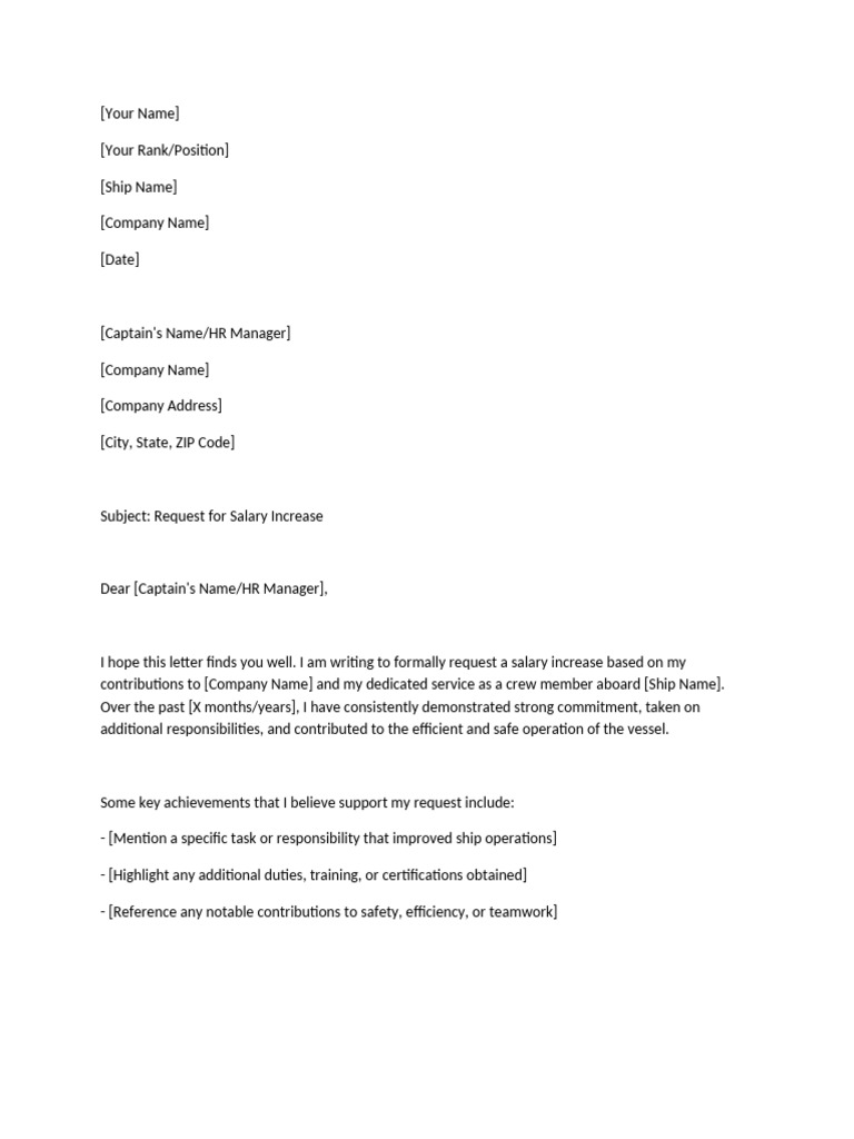 Salary Increase Request Letter Template | PDF