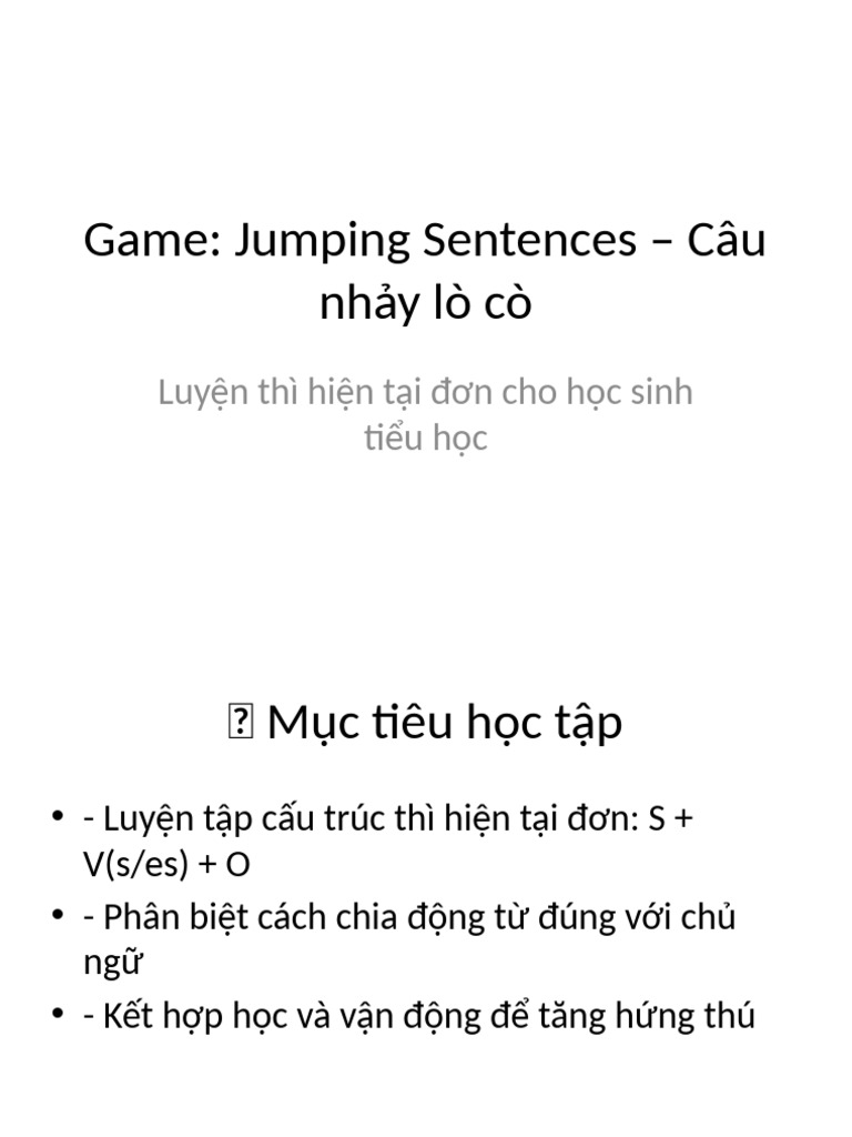 Game Jumping Sentences Hien Tai Don | PDF