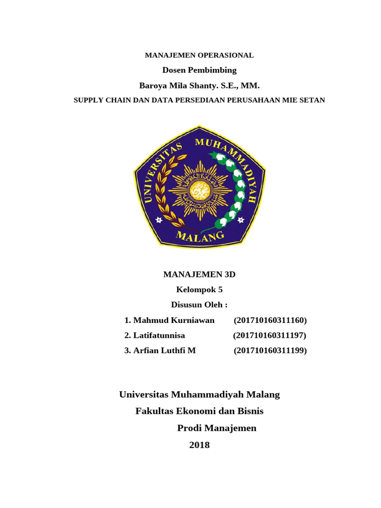 Supply Chain Dan Data Persediaan Mie Setanmie Setan | PDF