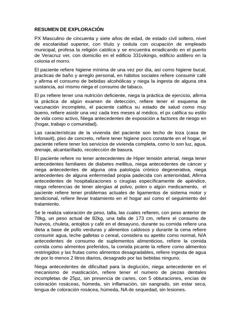 Resumen de Exploracion Aah | PDF | Especialidades Medicas | Enfermedades y trastornos