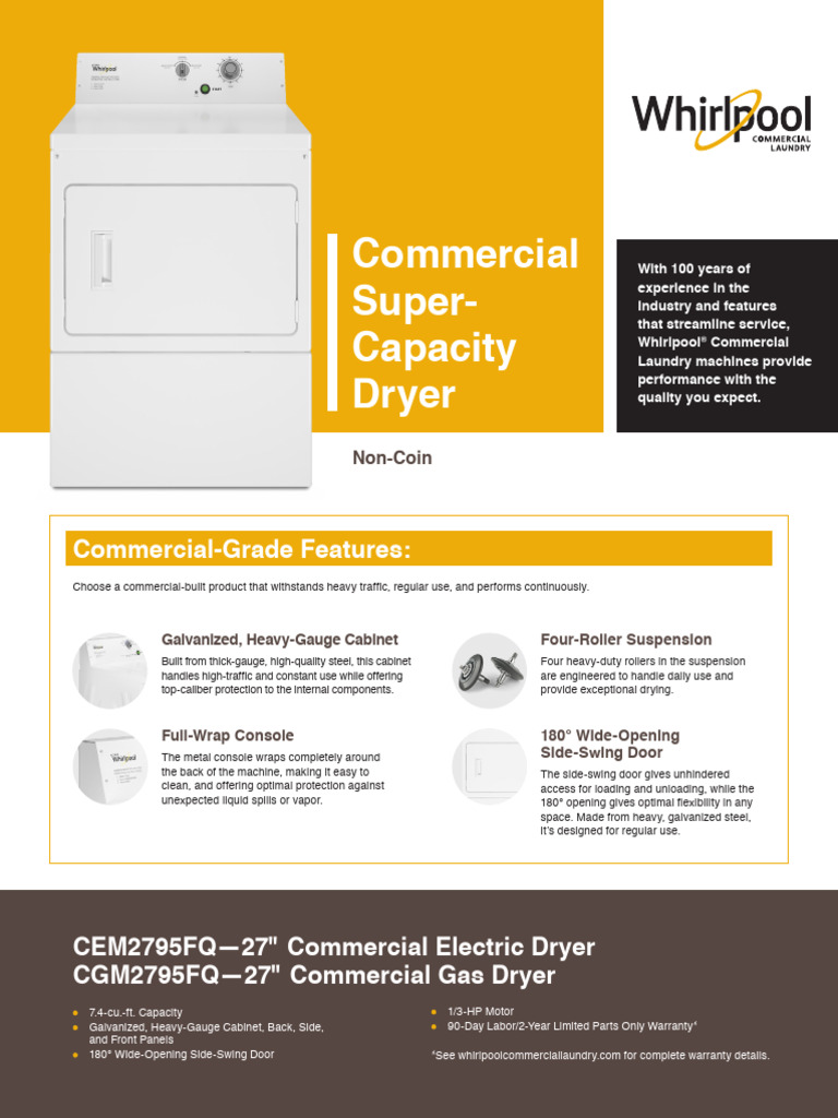 CEM2795FQ - Specs Card Reader Ready | PDF | Clothes Dryer | Washing Machine
