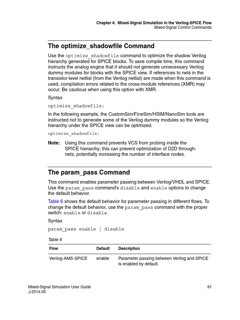 Mixed-Signal Simulation Commands Guide | PDF