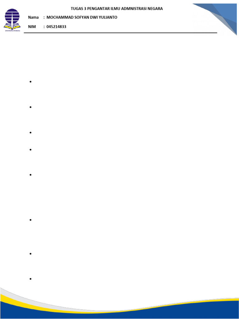 TUGAS 3 - ADPU4130 Pengantar Ilmu Administrasi Negara - Moch Sofyan Dwi Y | PDF