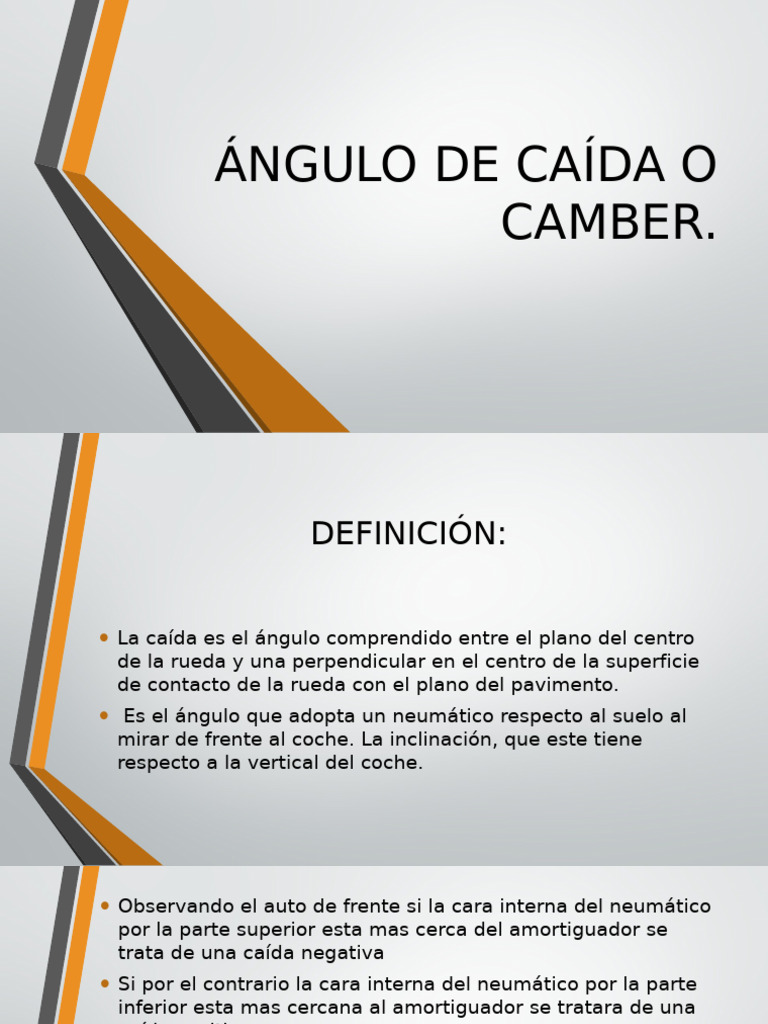 Ã_NGULO DE CAÃ_DA O CAMBER | PDF | Eje | Tornillo