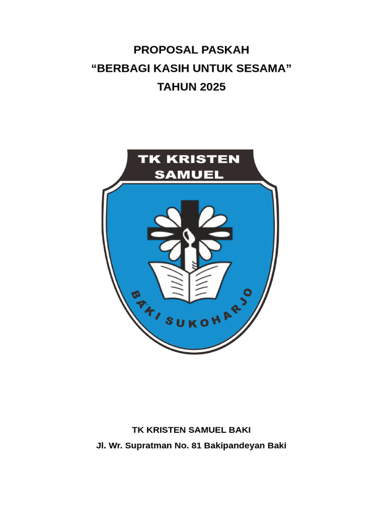 Contoh PROPOSAL PASKAH TK | PDF