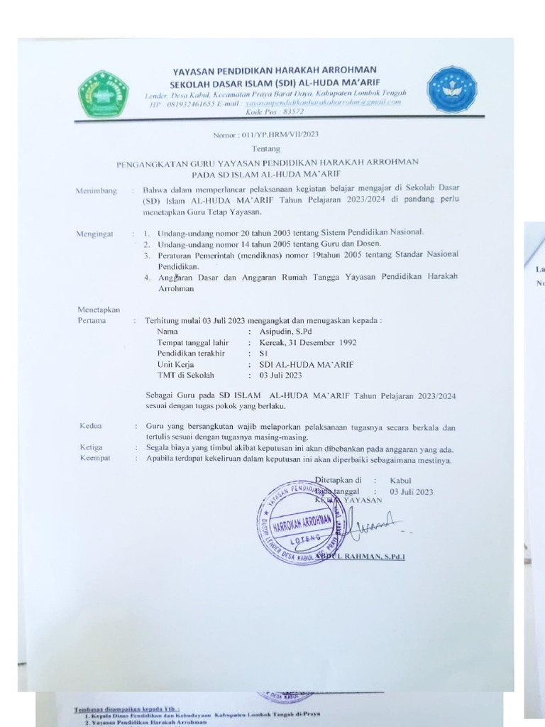 SK Pengangkatan GTY PDF | PDF