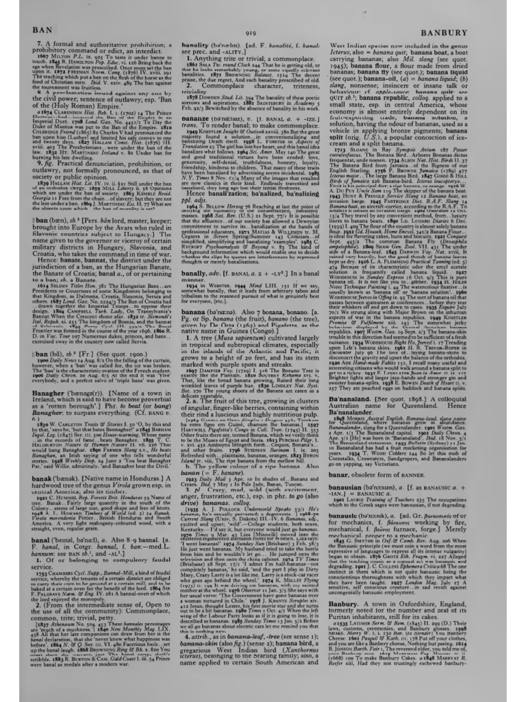 Banana - The Oxford English Dictionary | PDF