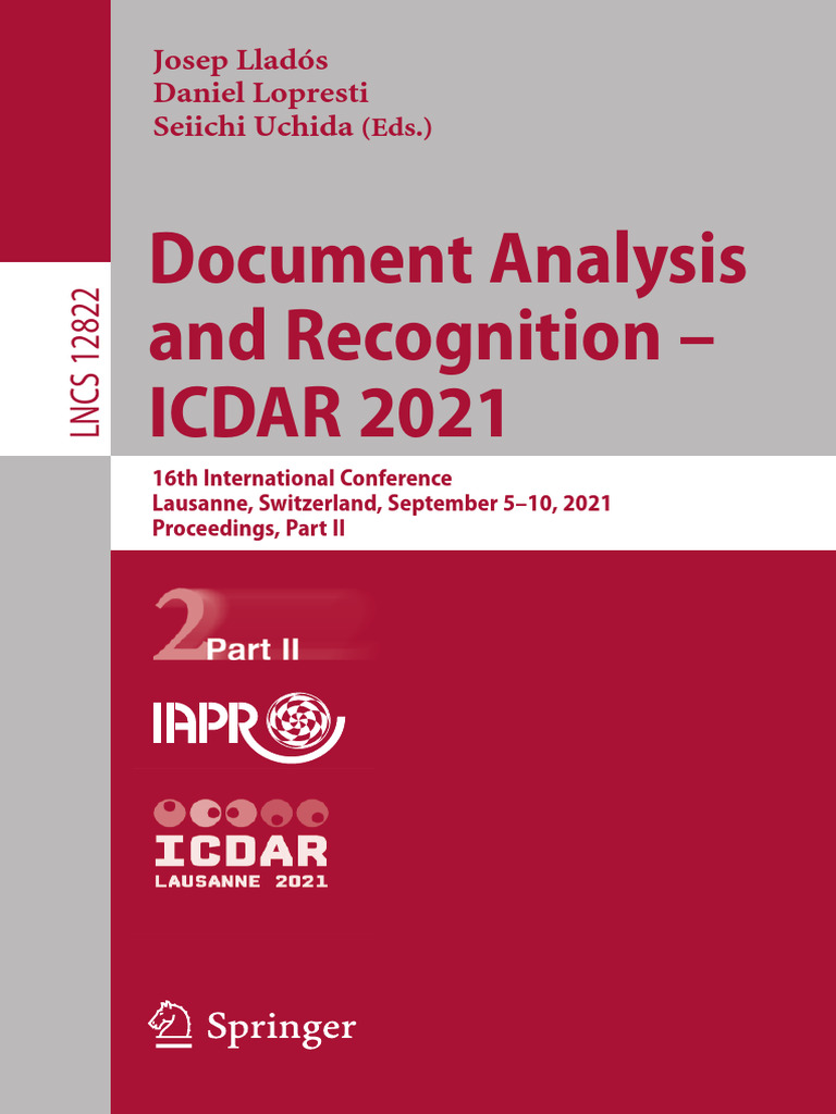 Josep Lladós, Daniel Lopresti, Seiichi Uchida - Document Analysis and Recognition - ICDAR 2021 ...