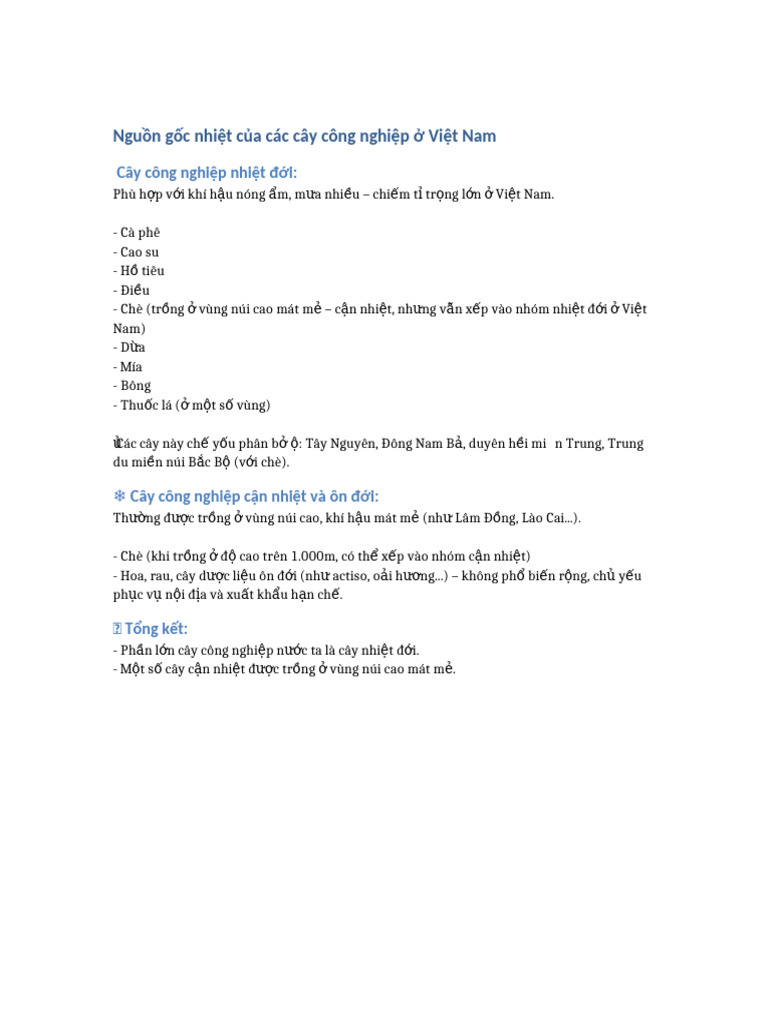 Nguon Nhiet Cay Cong Nghiep | PDF