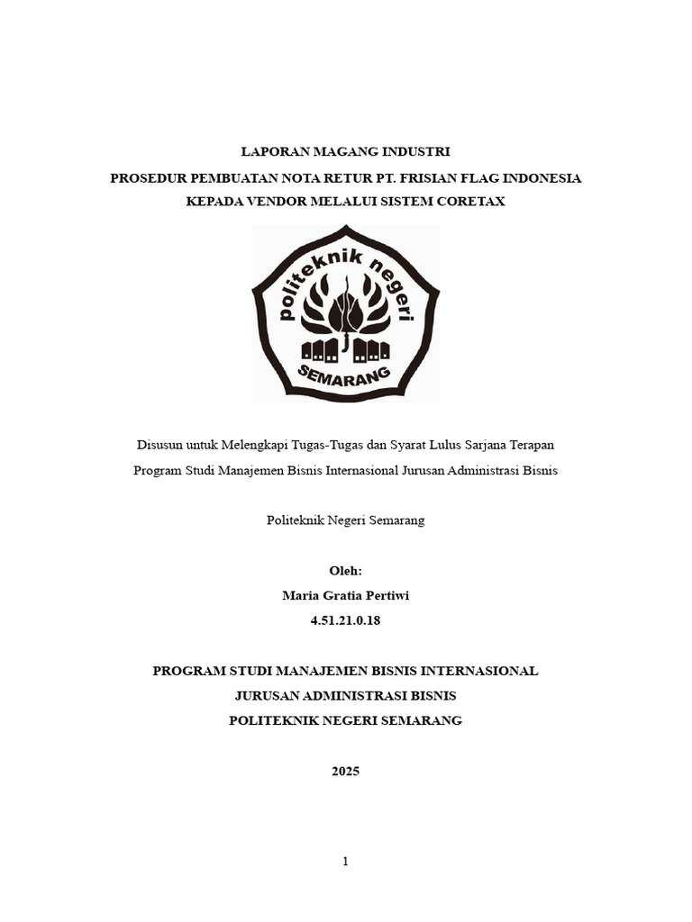 Draft Laporan Magang 1 | PDF