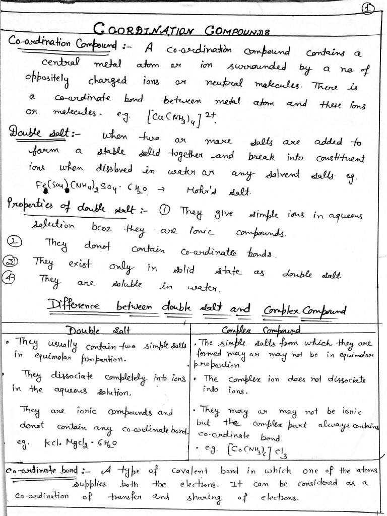 Class 12 Chemistry Chapter 5 Chemical Coordination Notes | PDF