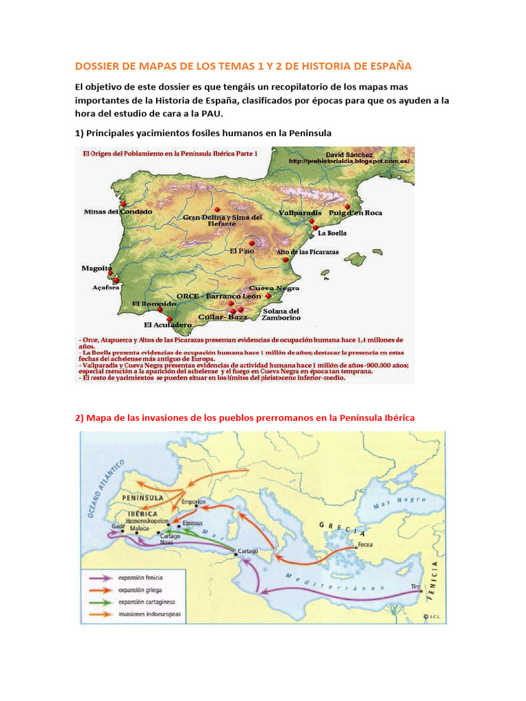 Dossier de Mapas Tema 1 y 2 | PDF