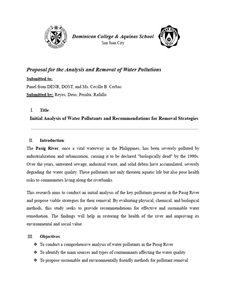 GenChem - Research Proposal | PDF | Water Pollution | Water Quality