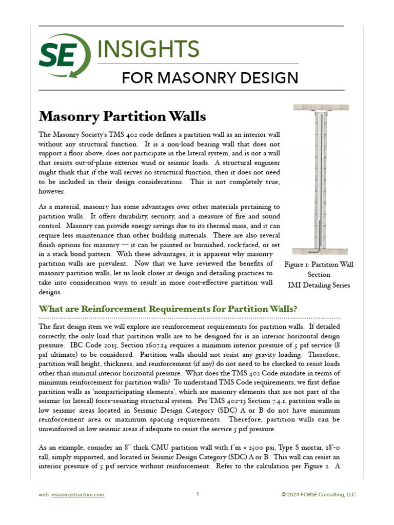 Masonry Partition Wall Design Guide | PDF | Masonry | Wall