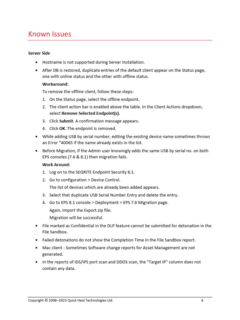 Seqrite Endpoint Security 7.6 Issues & Fixes | PDF | Microsoft Windows ...