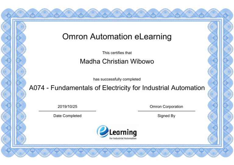 A074 - Fundamentals of Electricity For Industrial Automation | PDF