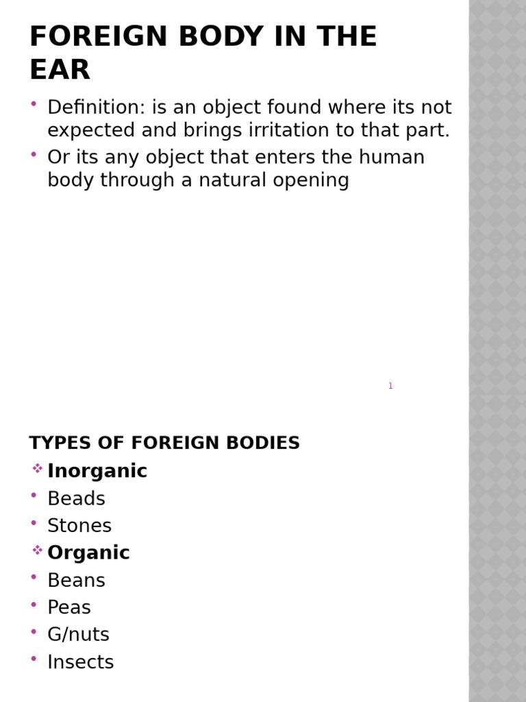 16-Foreign Body in Ear | PDF | Medical Specialties | Diseases And Disorders