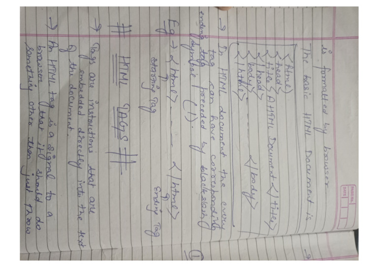Html notes handwritten | PDF