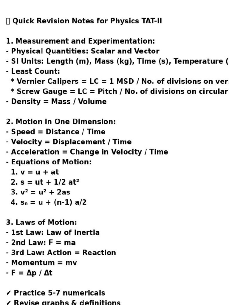 Physics Quick Revision | PDF