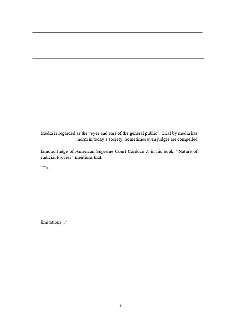 Media Trials vs. Right to Fair Trial | PDF | Prejudice (Legal Term ...