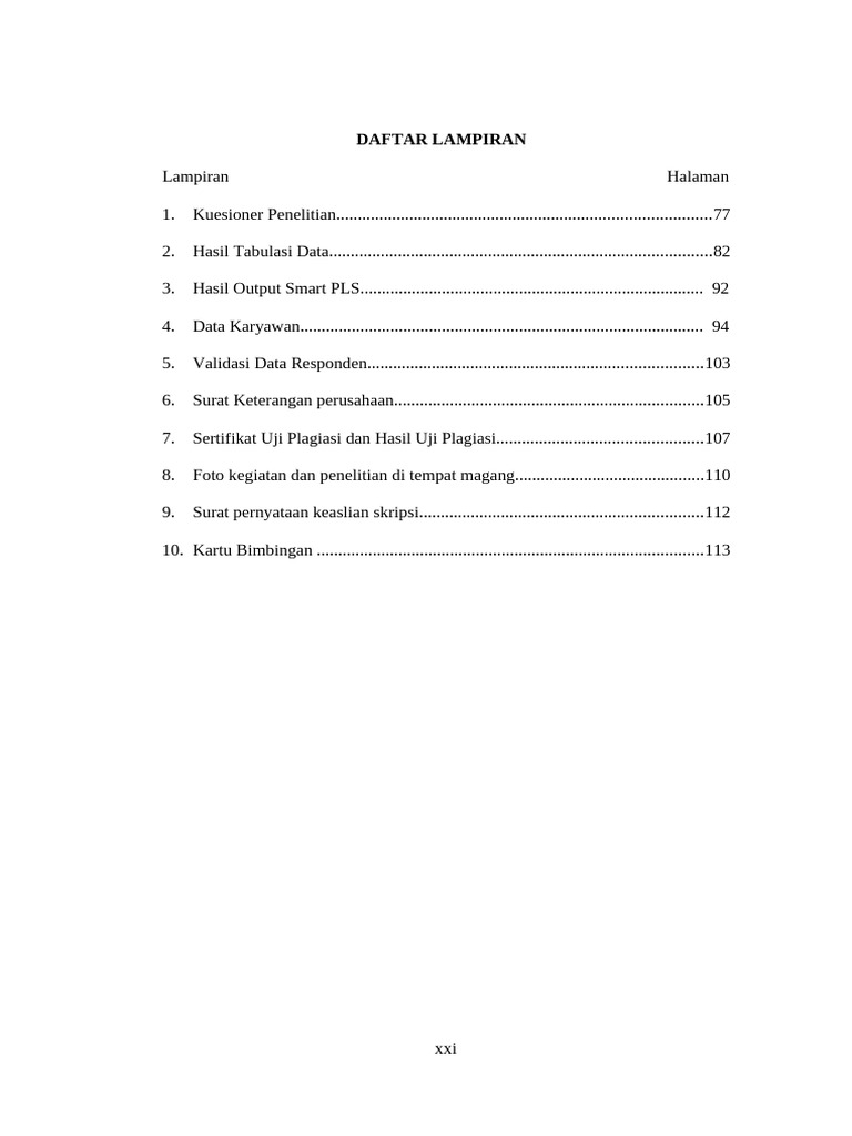 Daftar Lampiran | PDF