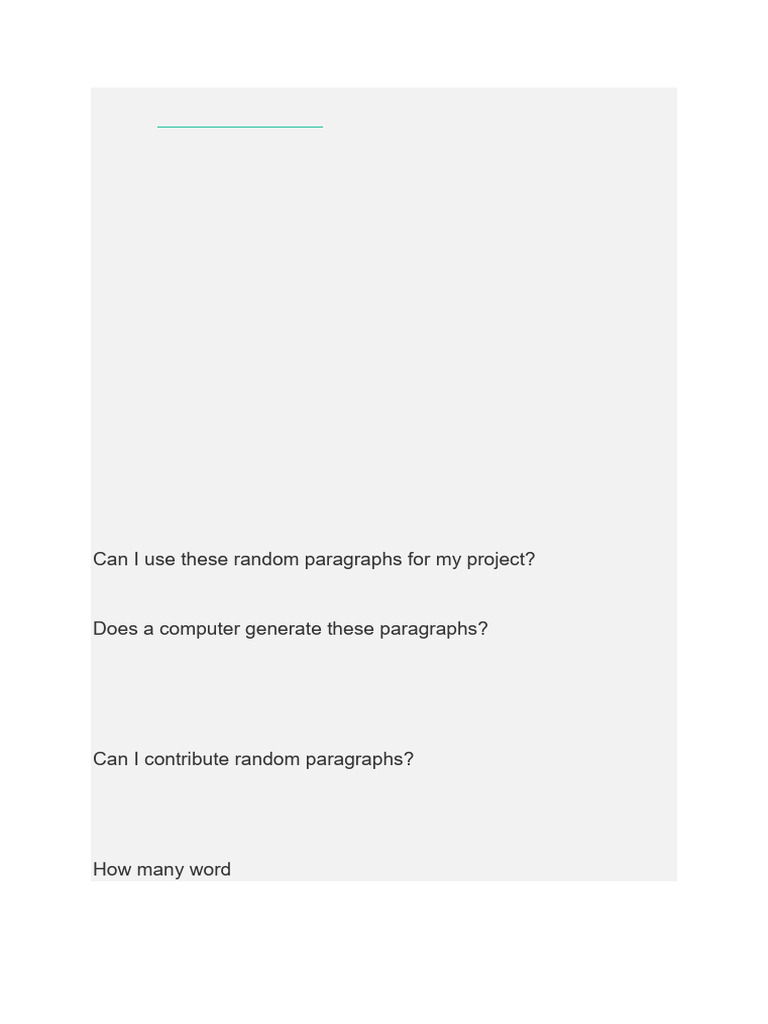 Programmers: Can I Use These Random Paragraphs For My Project? | PDF