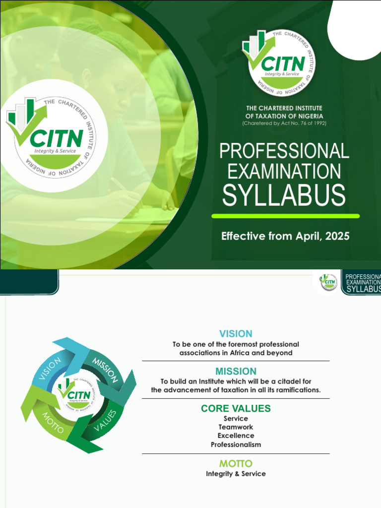 CITN Professional Exam Syllabus 2025 | PDF | Debits And Credits ...