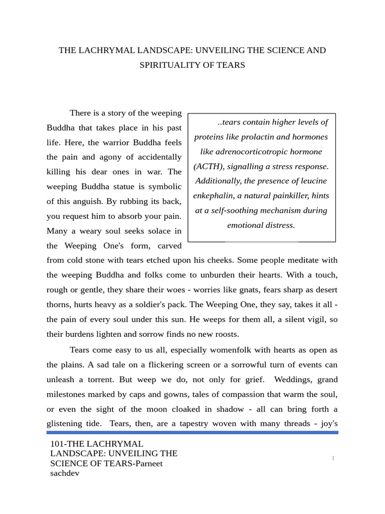 101-The Lachrymal Landscape Unveiling The Science of Tears | PDF ...