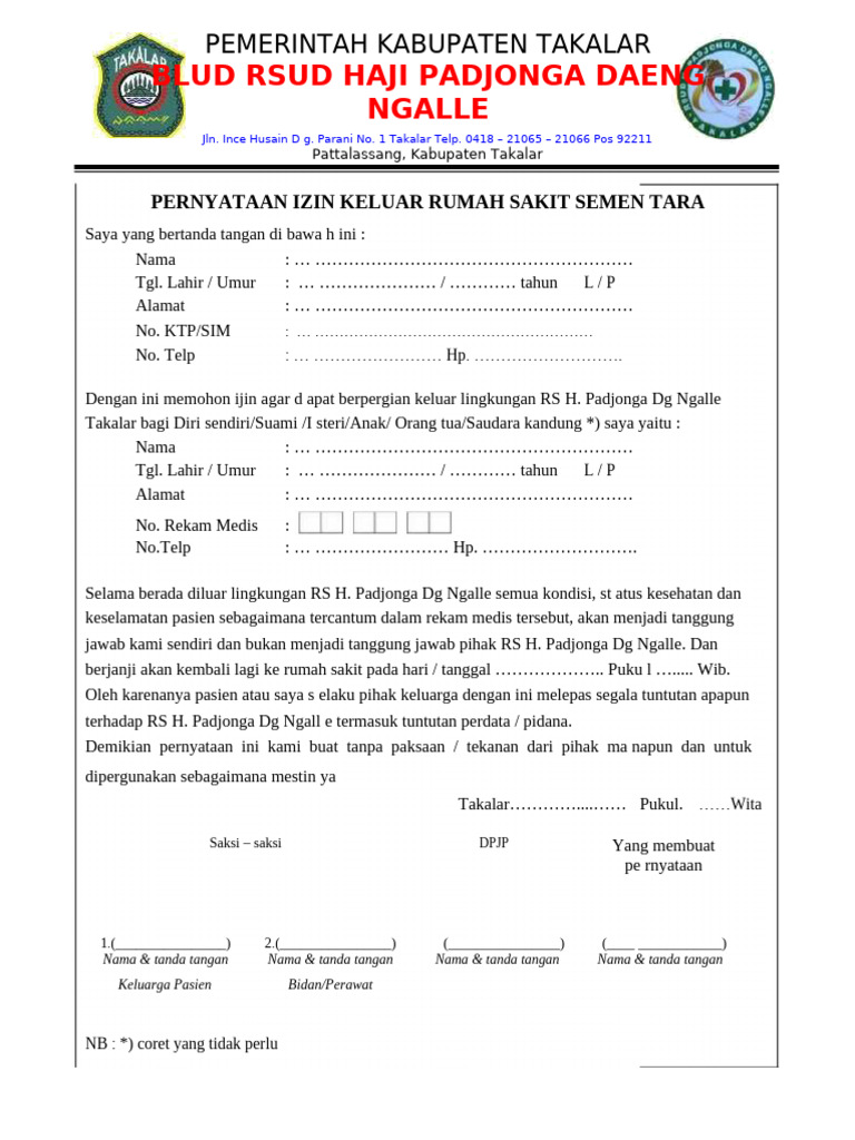 Form Cuti Sementara | PDF