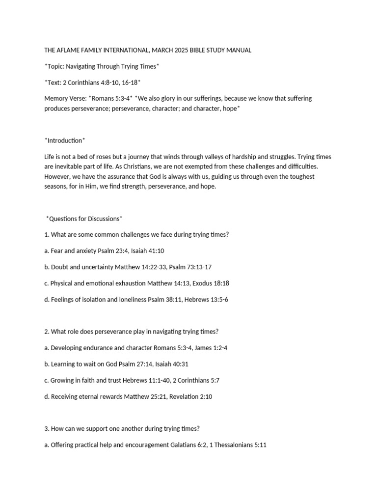 March 2025 Bible Study | PDF