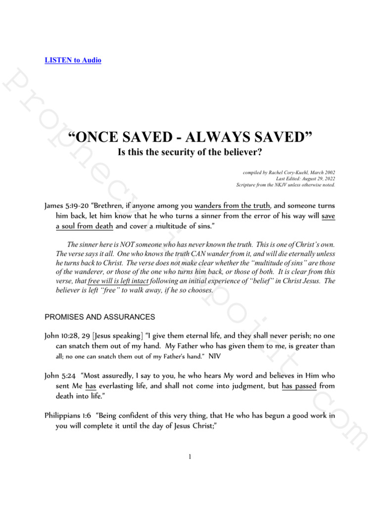 Once Saved, Always Saved? Explained | PDF | Jesus | Salvation