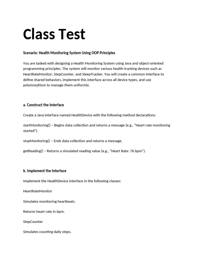 Class Test OOP | PDF