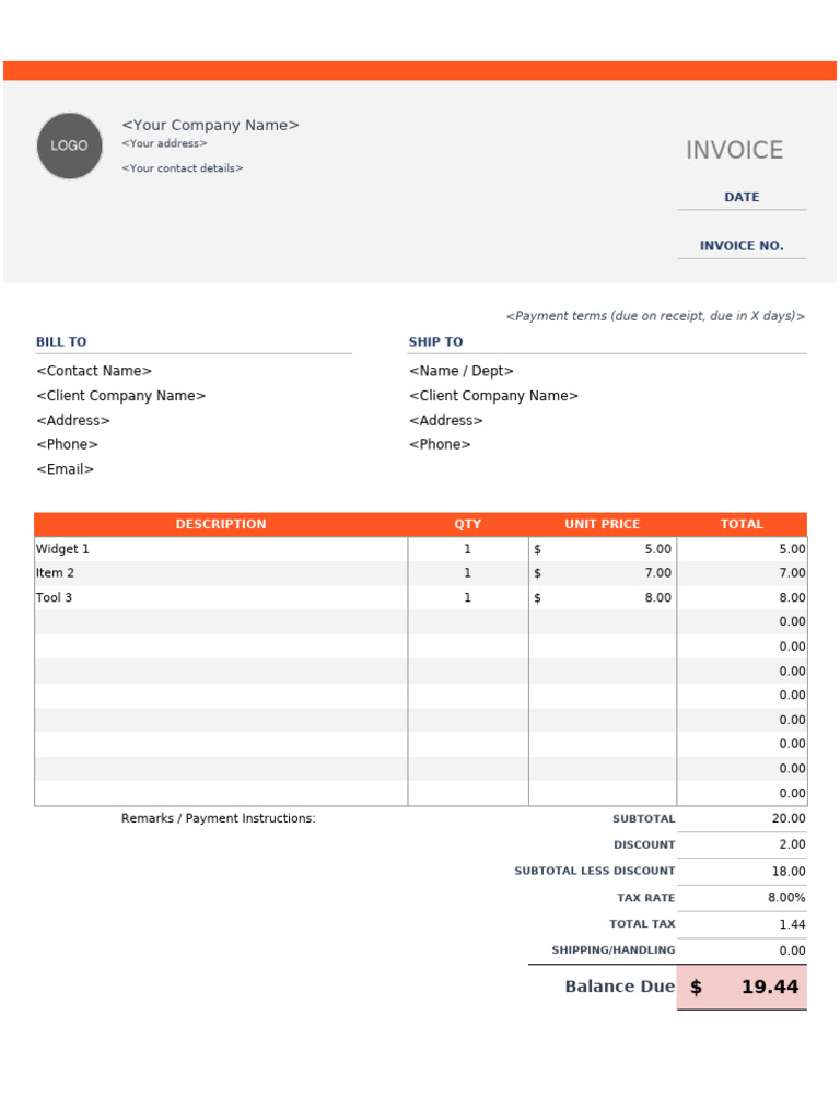 Letterhead Invoice Template2 Excel | PDF | Invoice | Market (Economics)