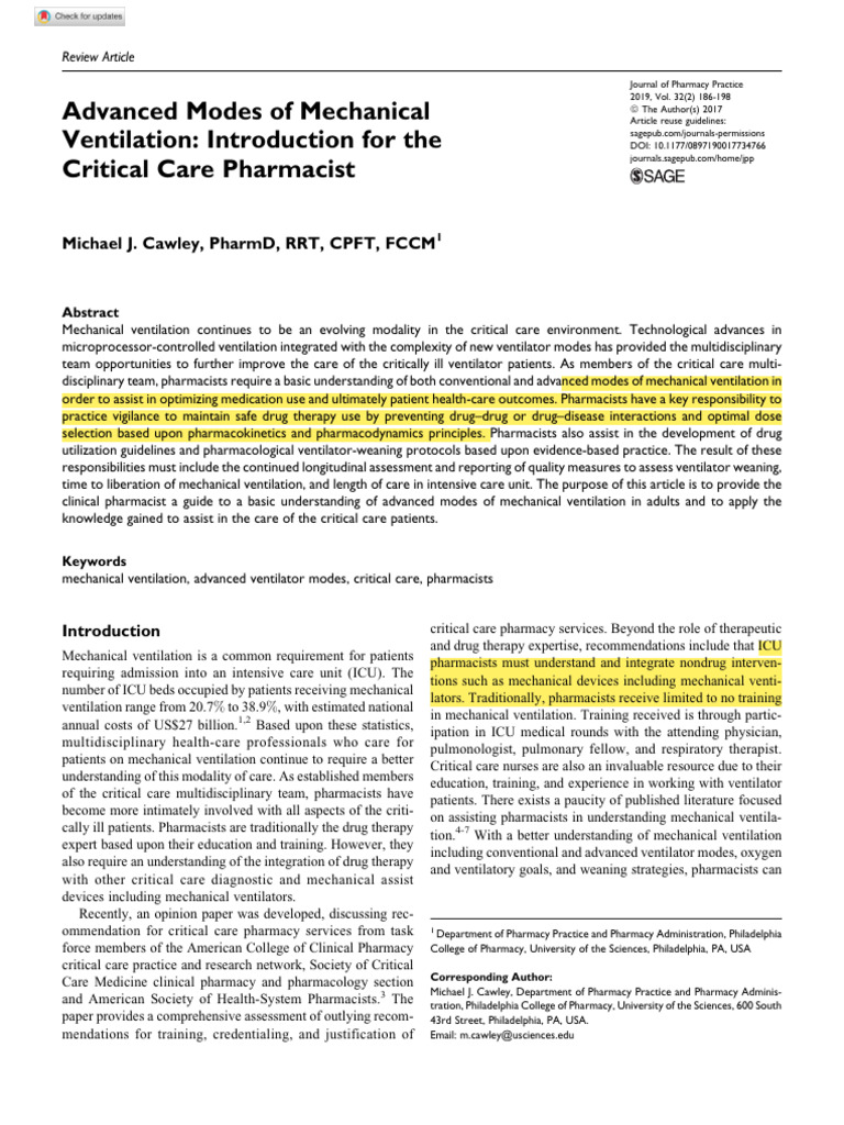 Advanced Modes of Mechanical Ventilation Intro For The Critical Care ...