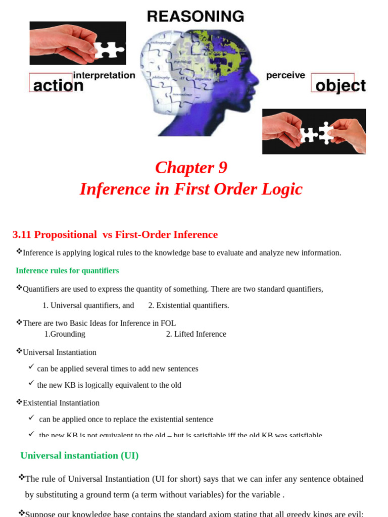 Ch 9 Inferrence In Fol Pdf First Order Logic Formalism Deductive