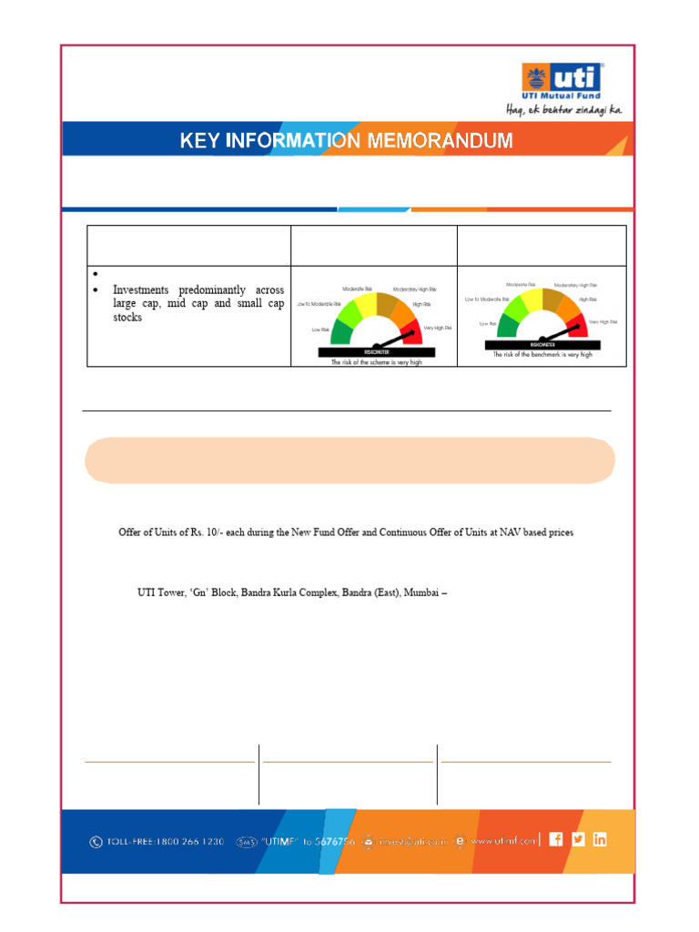 UTI Multi Cap Fund KIM | PDF | Derivative (Finance) | Investing